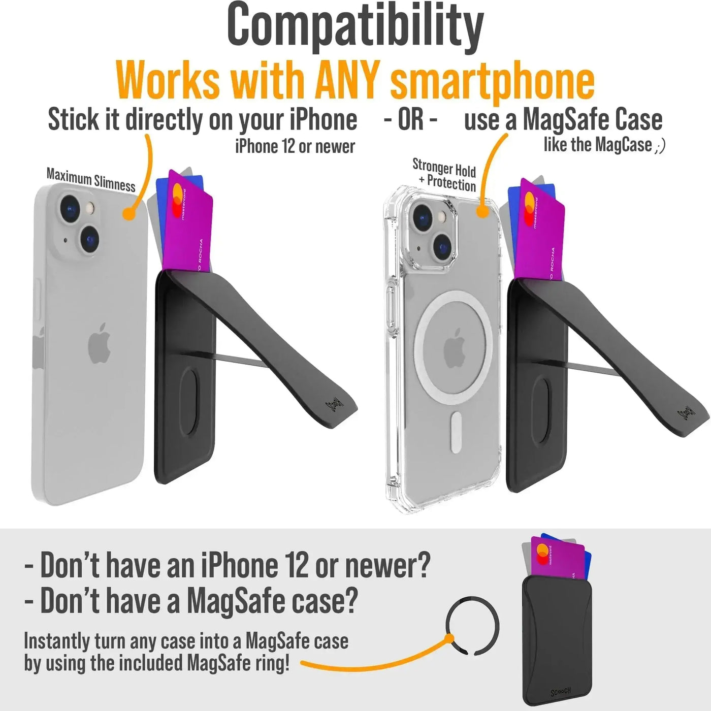 MagWallet 2.0 for MagSafe - Wallet, Grip, and Kickstand - Scooch