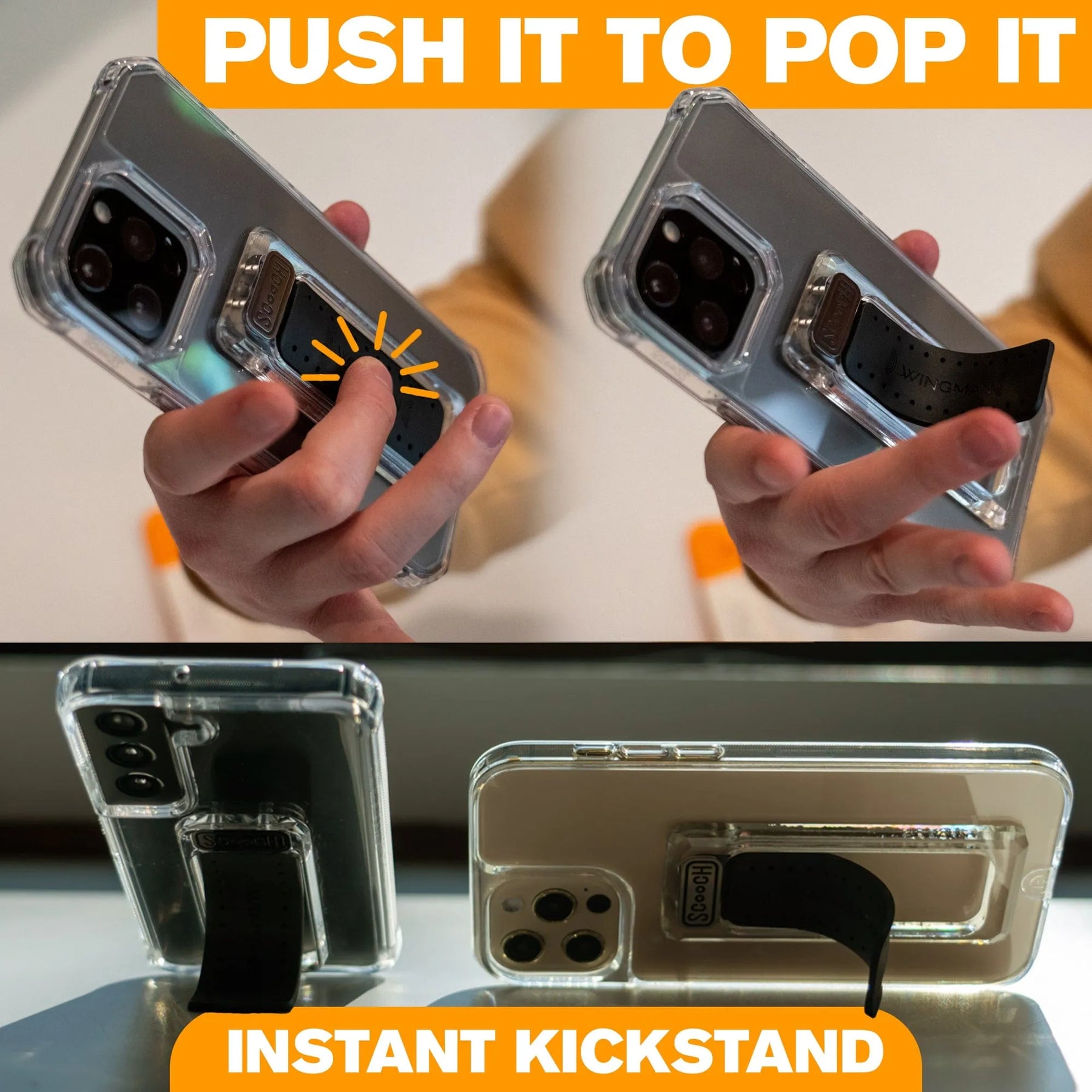 Scooch Wingback | Multi-Functional Phone Grip and Kickstand